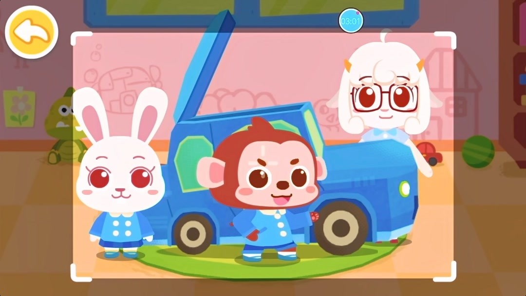 宝宝幼儿园手工课制作小汽车游戏