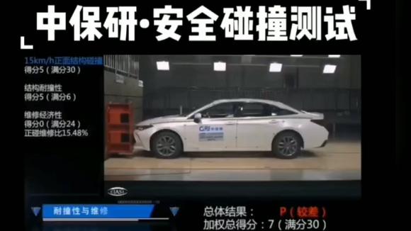 中保研安全测试,丰田亚洲龙碰撞测试