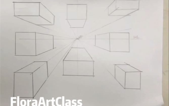 初中美术选修课 | 环境艺术设计课堂之基础之 一点透视 ,360°体块透视...