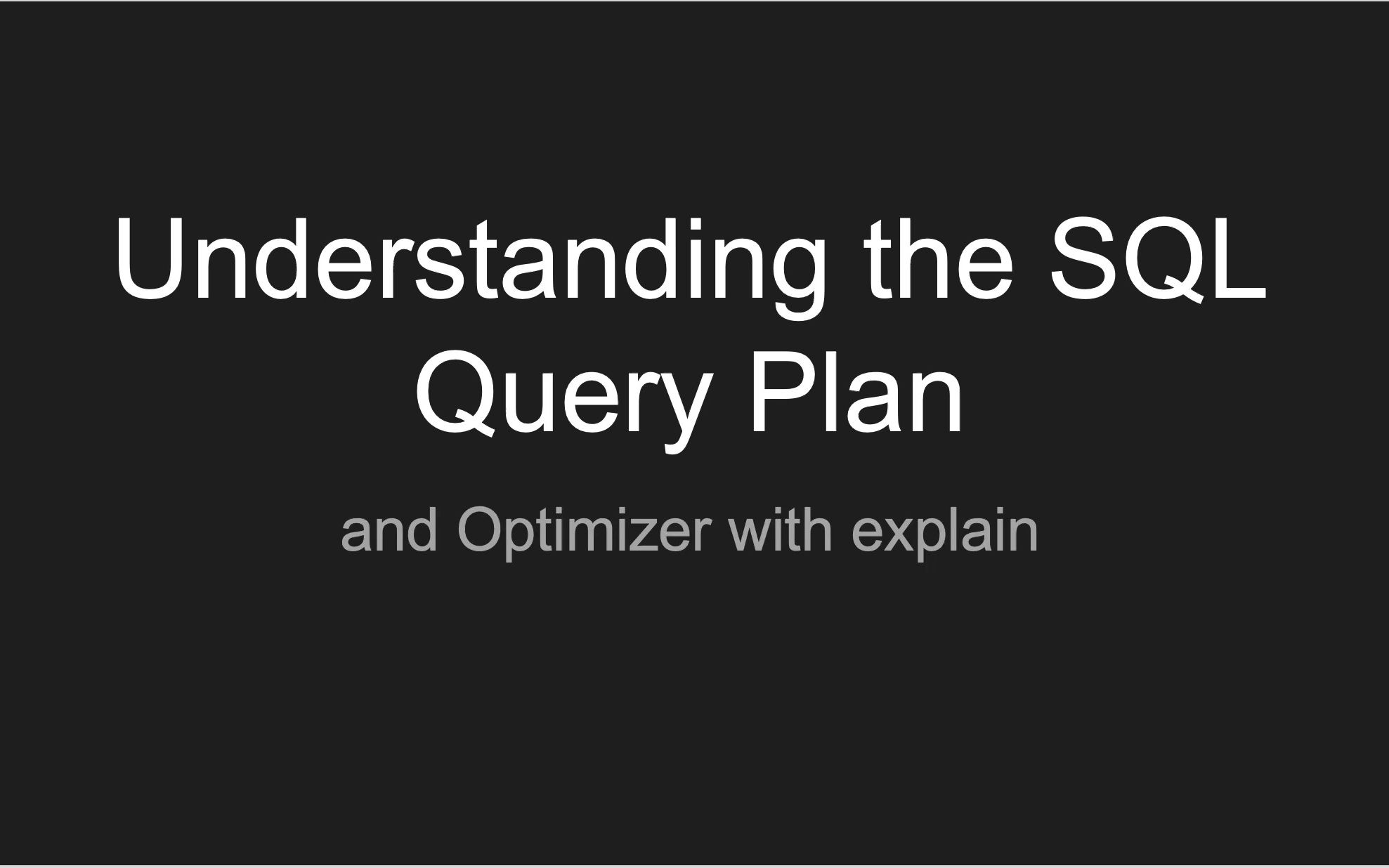 1.4 理解SQL查询的执行计划