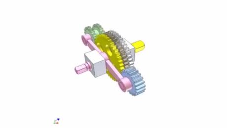 「机械原理动图」弗格森的齿轮传动悖论机制运行原理-机械设计