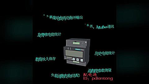 康派智能KPM31单项导轨式智能电能表三维动画仪表演示