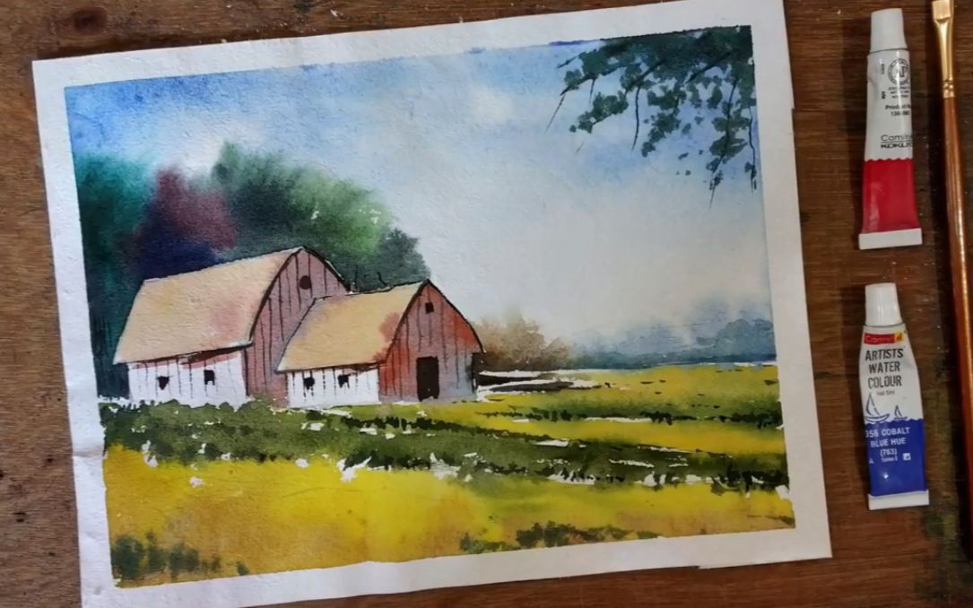 水彩入门风景教程|简单的水彩教程,跟着David学画画