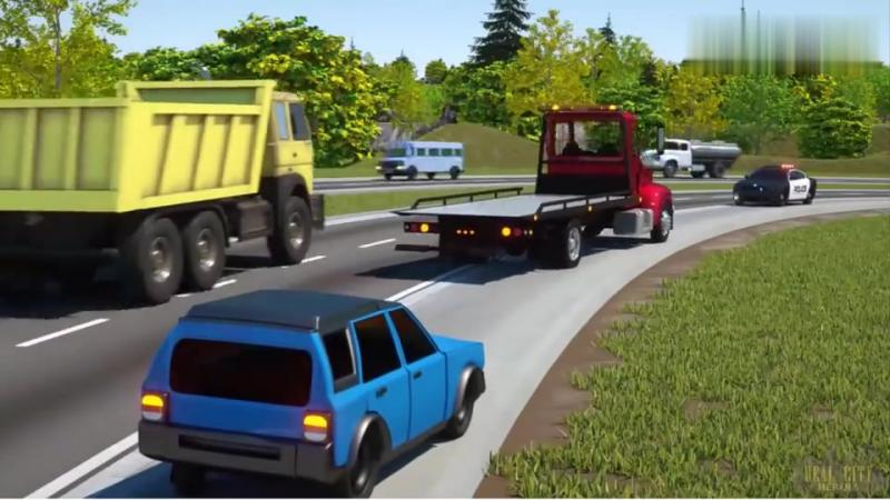 亲子动画警车、消防员、救护车、垃圾车、警车库珀警官 - 真正的城市...