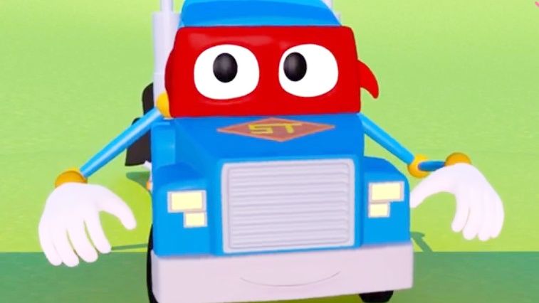 超级卡车:卡尔变身涂鸦卡车帮助拖车汤姆解决车库墙面问题