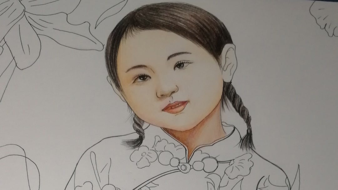 设计师日常插画七:长的像蒙娜丽莎是一种什么体验?画张旗袍版的