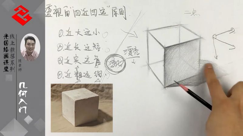 零基础学绘画,几何造型,正方体结构素描