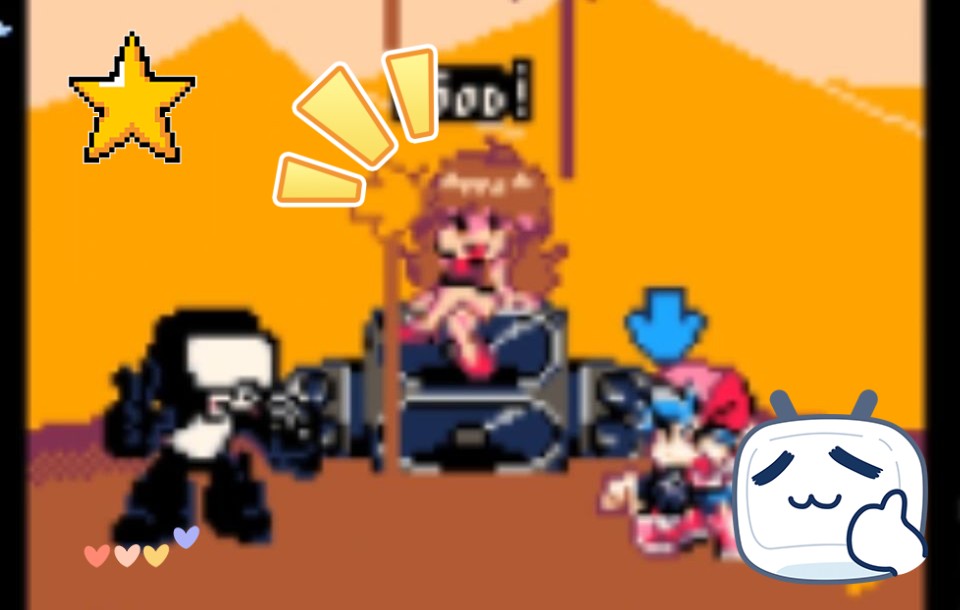 【FNF模组】是马赛克街机风格的模组!爱啦!φ(゜▽゜*)♪