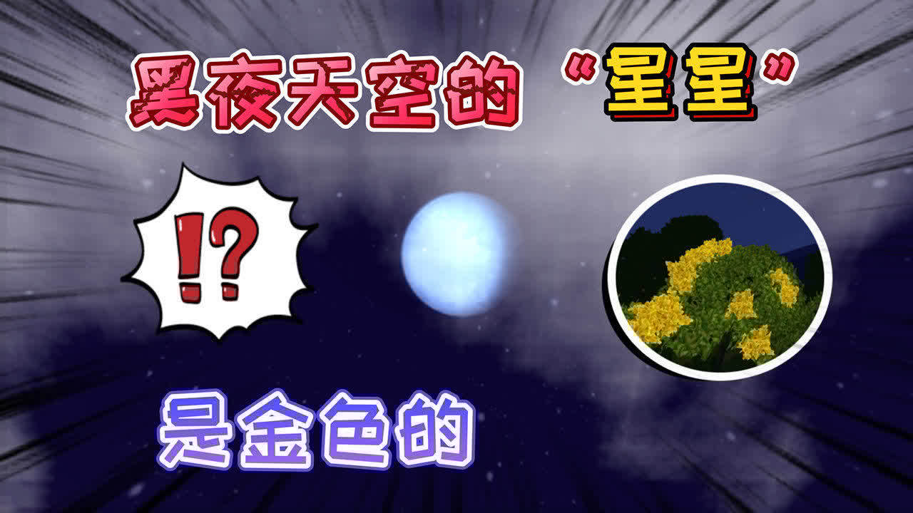 揭秘迷你世界游戏:黑夜天空的星星不是白色,是金色的和星光树叶颜色...