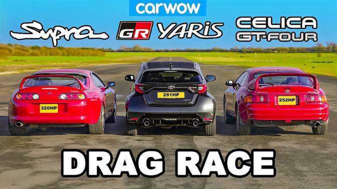 丰田 Supra MK4 在 GR Yaris 在 Selitsa GT-FOR-DRAG RAKE