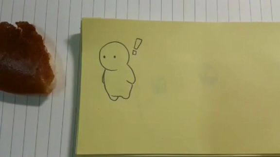 国外一网友用面包和简笔画完成的定格动画,日常可爱