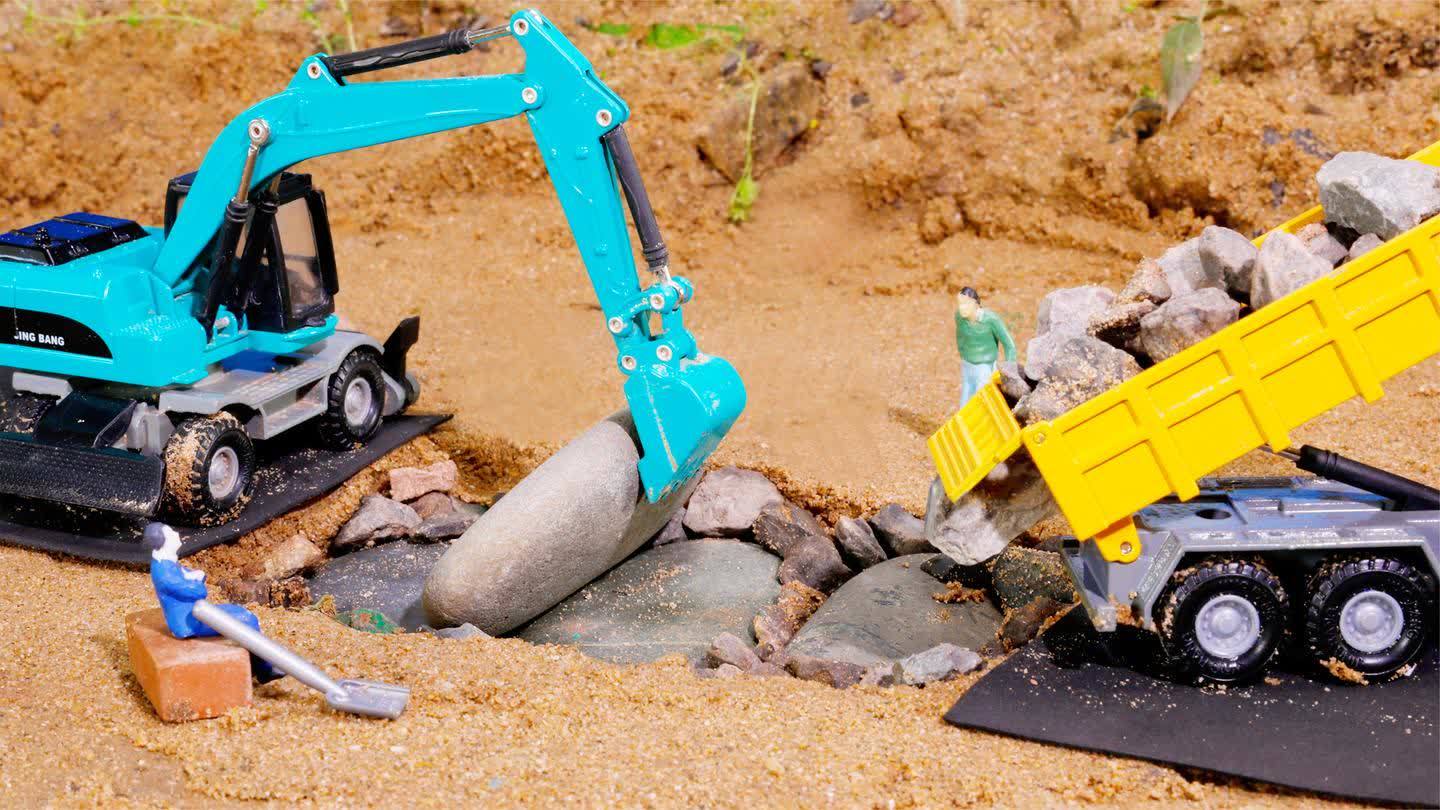 耶!工程车道路维修,顺利完成!