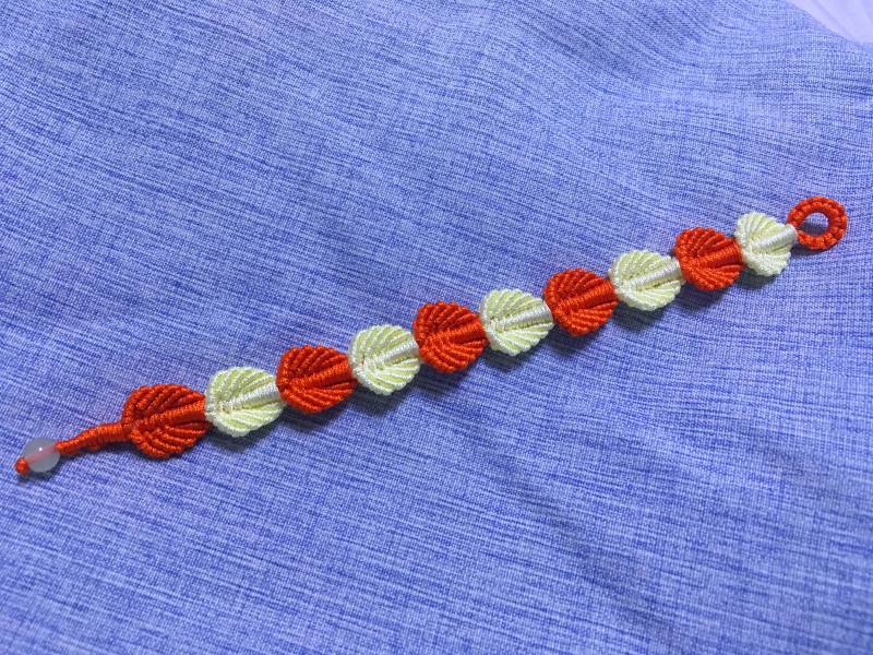 清新的叶子手链,编法原来这么简单,大家快来学一学