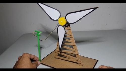 如何用纸板制作迷你风力发电机模型#我爱独创我爱制作