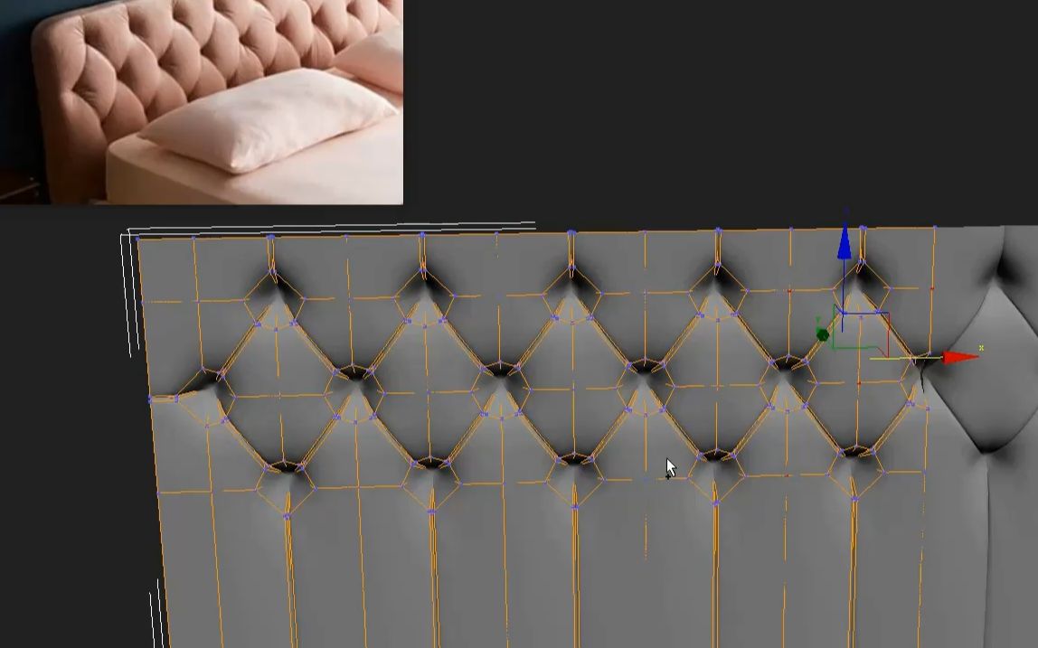 3dmax床靠背建模