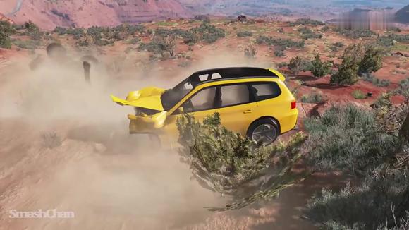 BeamNG模拟汽车超高速碰撞