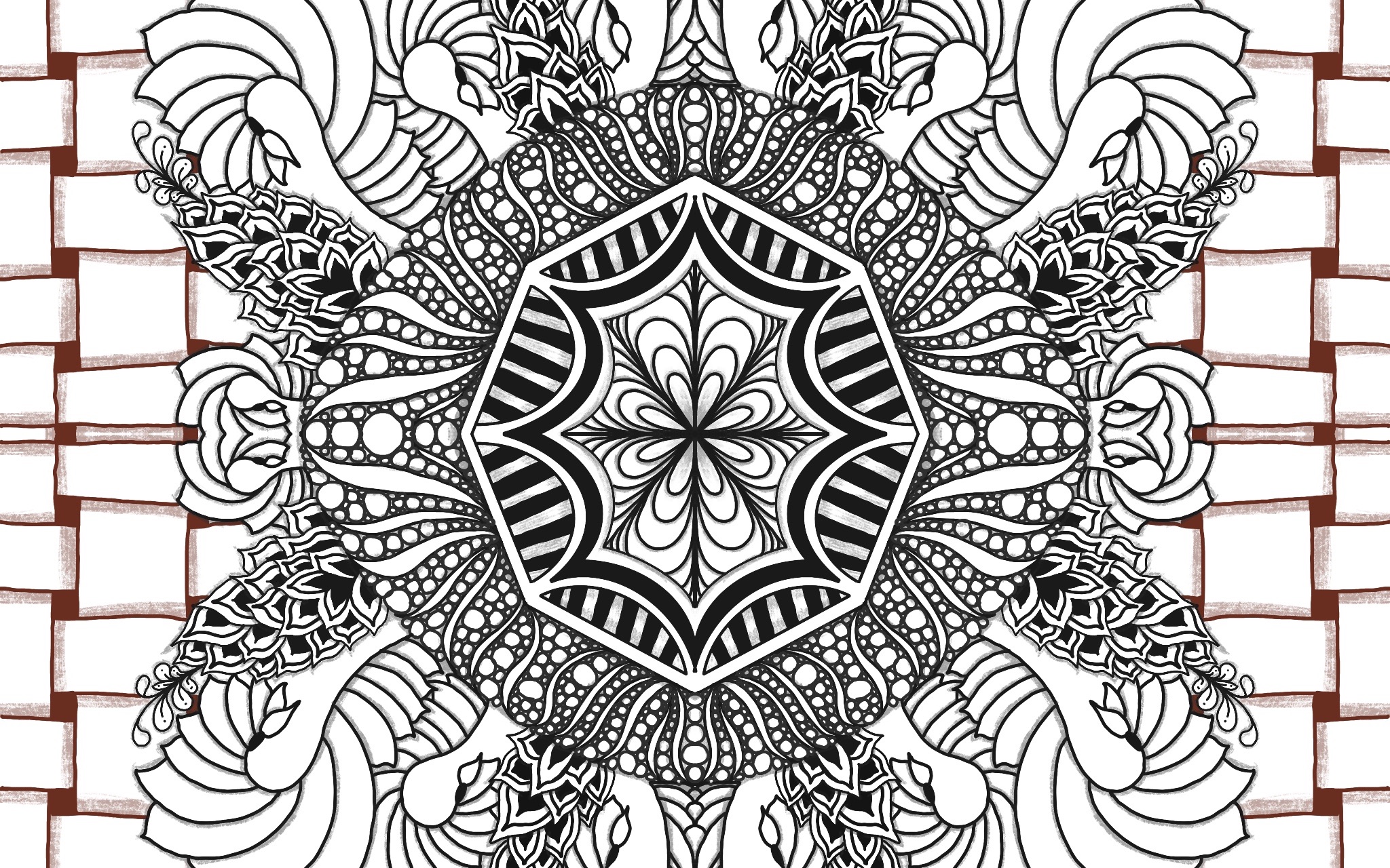 【iPad绘画】简单元素重复过程|解压|禅绕画Zentangle