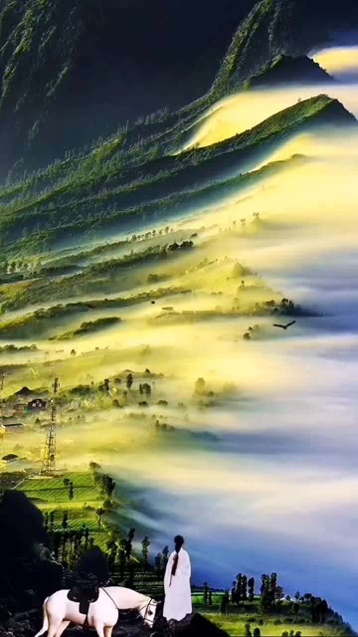 ...花雪月何为家?风飘过云海了吗!这是用一张照片照片制作的动态短视频