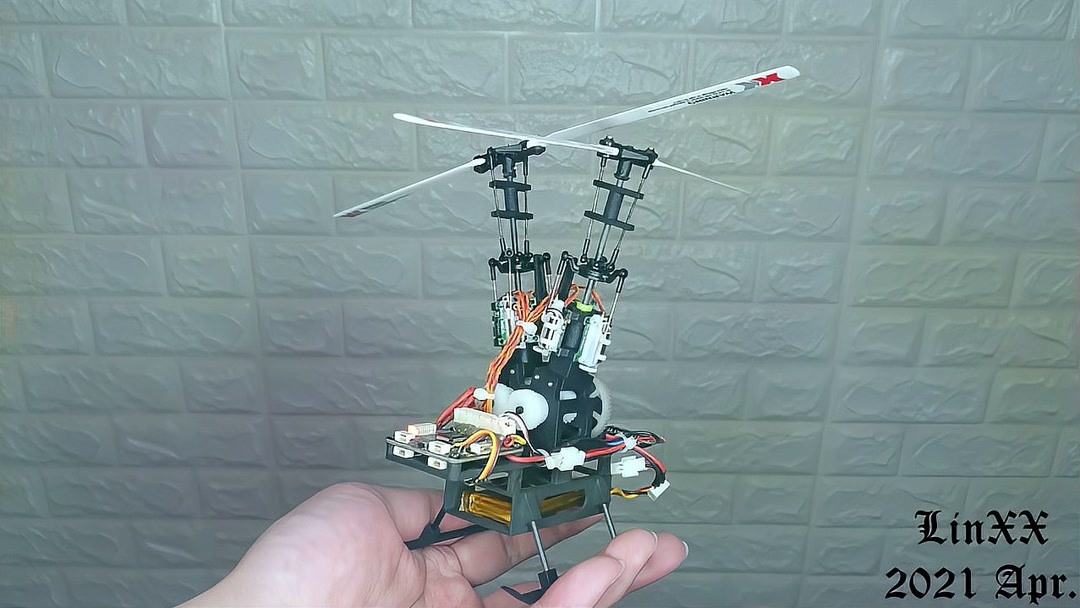 自制一台全球最小的交叉双旋翼直升机模型