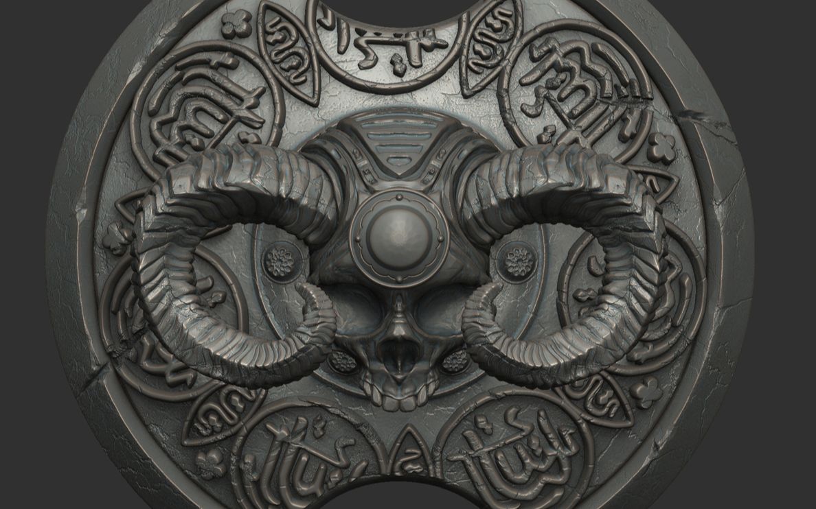 Maya建模——次时代硬表面盾牌制作,高模布线卡线技巧演示