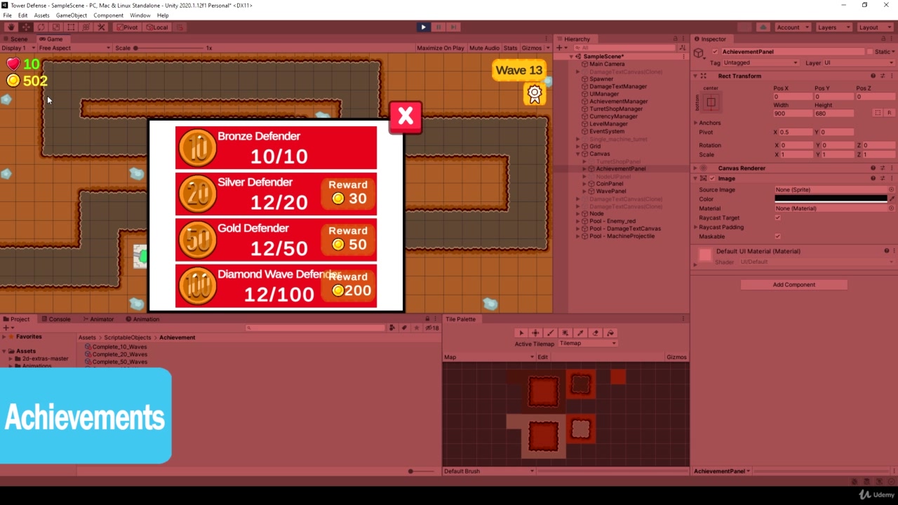 【中文字幕】Unity中创建一个2D塔防游戏教程