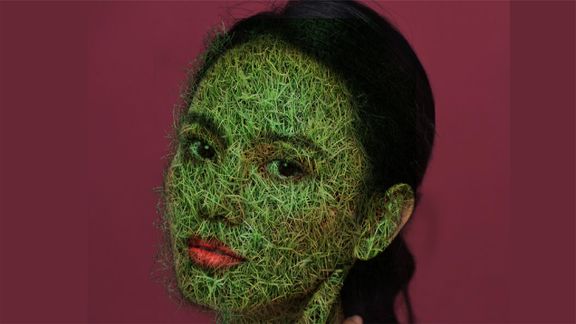 PS教程 PS绿草脸制作