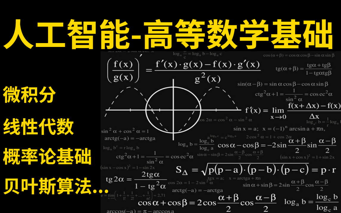 ...微积分、泰勒公式与拉格朗日、线性代数基础、特征值与矩阵分解、...