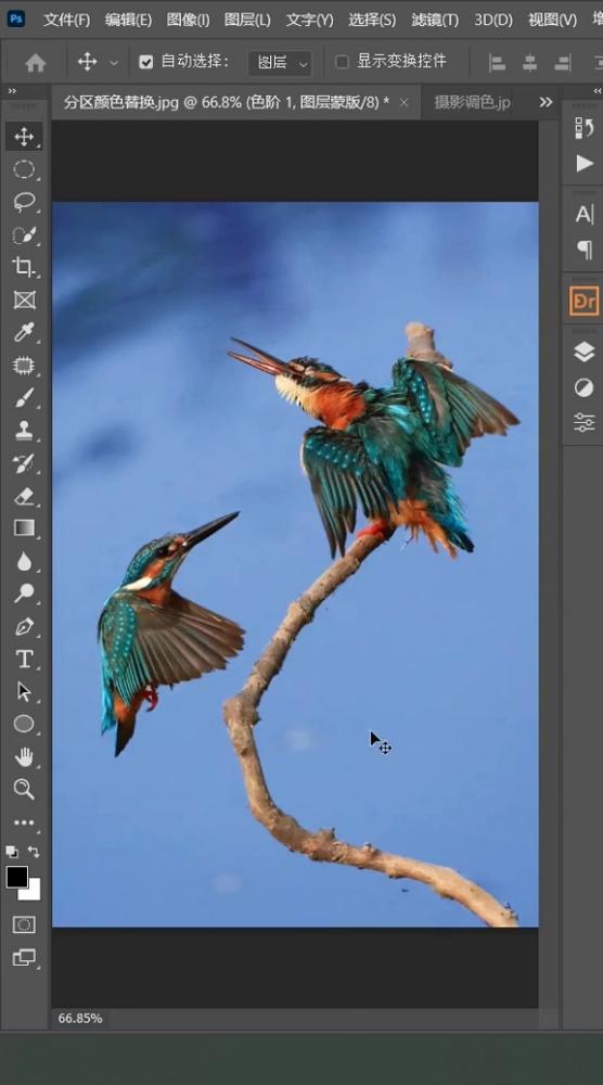 PS教程:分区替换背景颜色