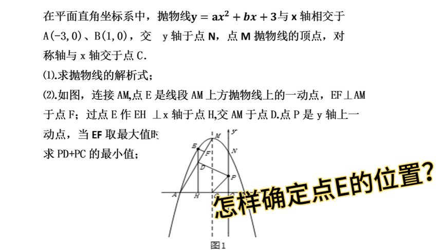 初中数学,求二次函数问题中最小值问题,典型中考题解题思路分析