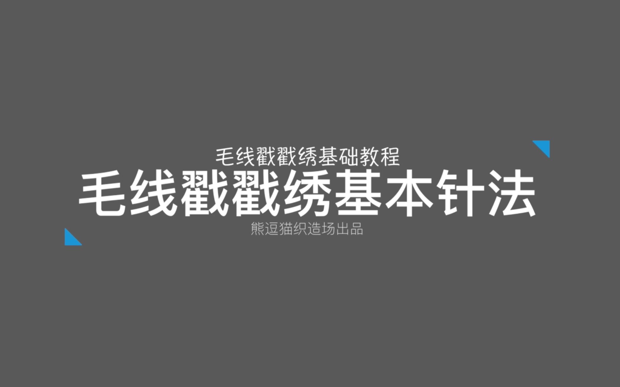 【熊逗猫】毛线戳戳绣基本针法教学