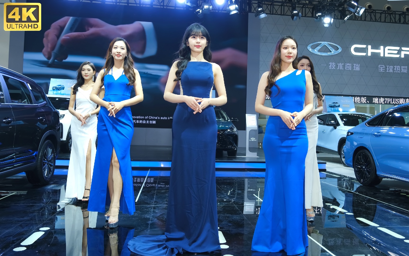 2022年12月,奇瑞展台性感美女模特走秀单剪 南宁车展4K