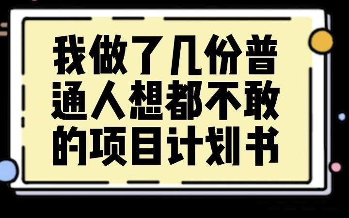 普通人想都不敢想的项目计划书需要你的专业意见