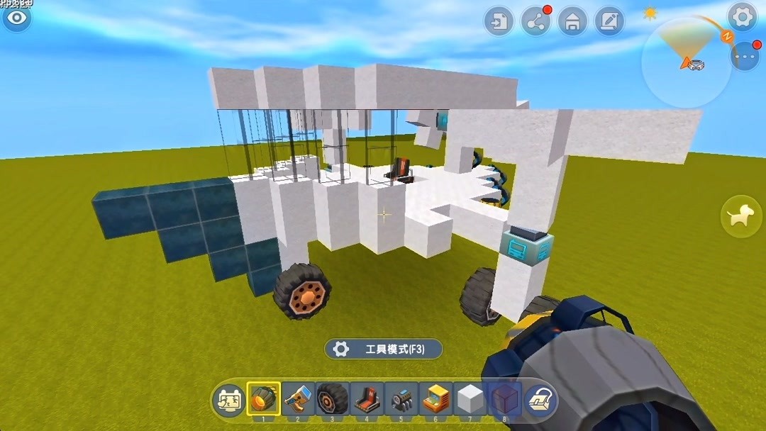 迷你世界:半仙用推进器制作飞机,伙伴:你是来搞笑的吗