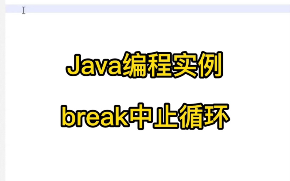 Java编程实例 - break跳出循环