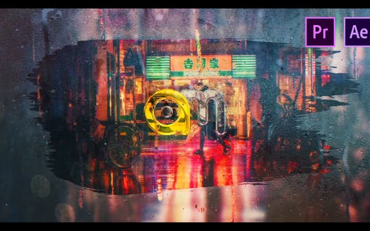 PR模板-雨滴划过玻璃擦除特效的公司企业品牌商品店铺标志动态...