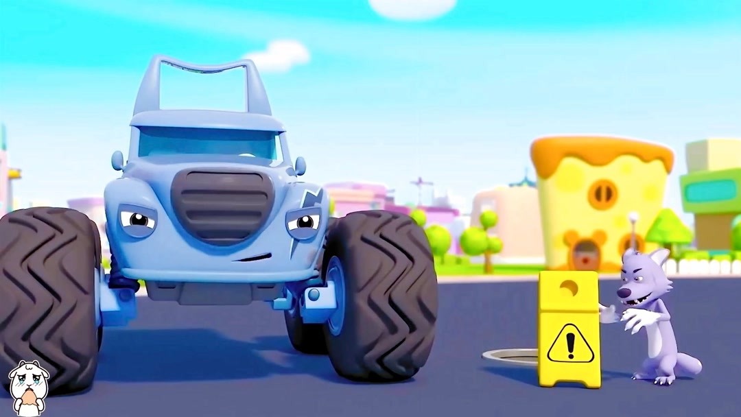 儿童动画:幼儿儿歌,幼儿歌谣,随便移动交通标志的大灰狼