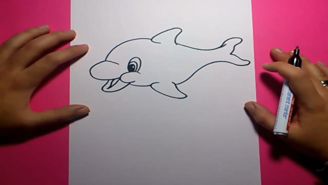 如何画出可爱的海豚