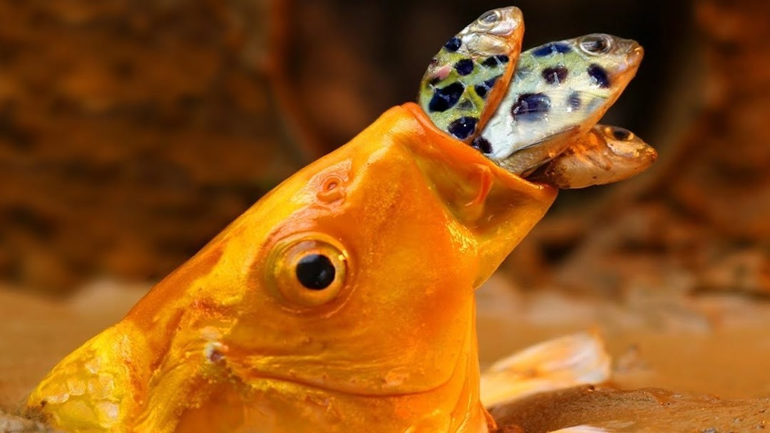 趣味定格动画:小小河豚自闯虎口?金鱼笑的合不拢嘴!