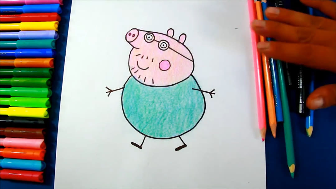 教大家怎样画卡通动漫人物猪爸爸