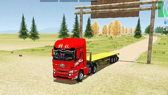 卡车模拟,这应该就是这游戏唯一的一条土路了吧!