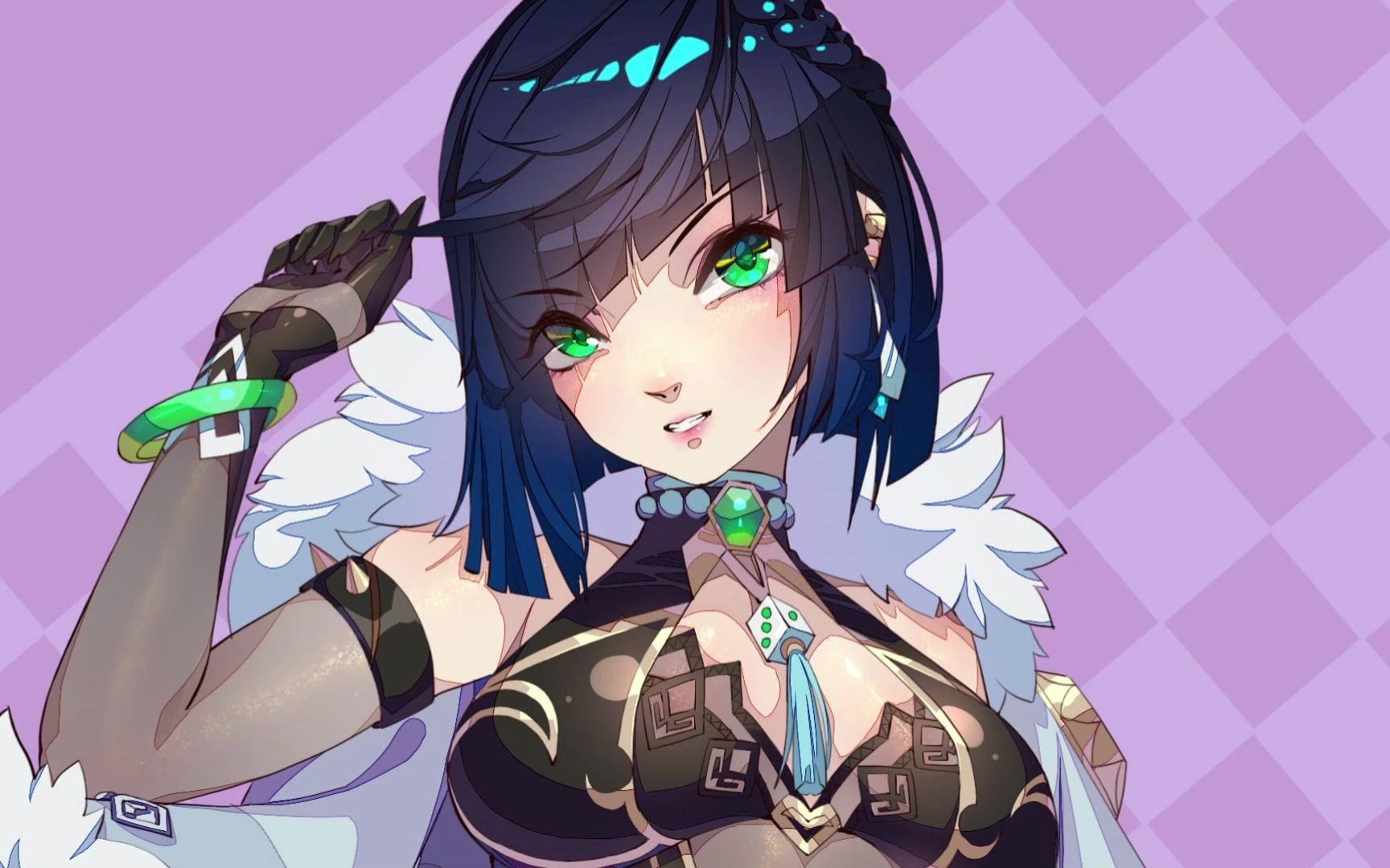 二分法绘制二次元风格-原神夜兰