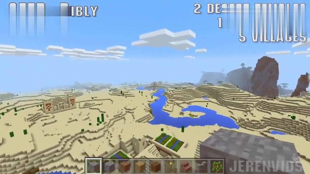 我的世界:手机版版本,罕见的土豪种子,5个村庄要塞和沙漠神殿