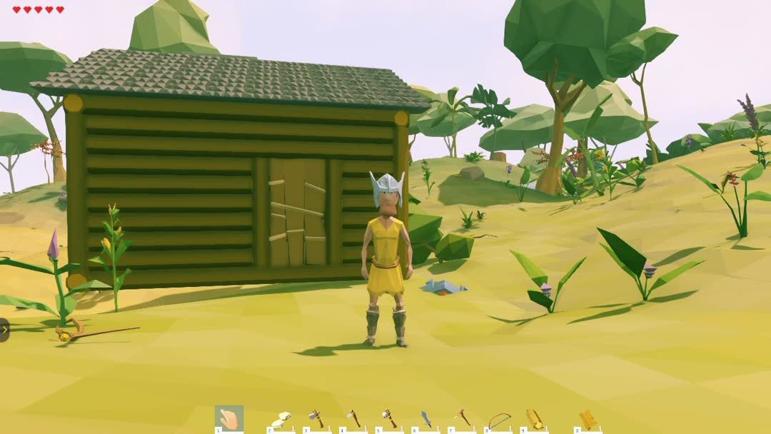 拿着铁锯去伐树,终于制作好原木屋!艾兰岛求生第5期