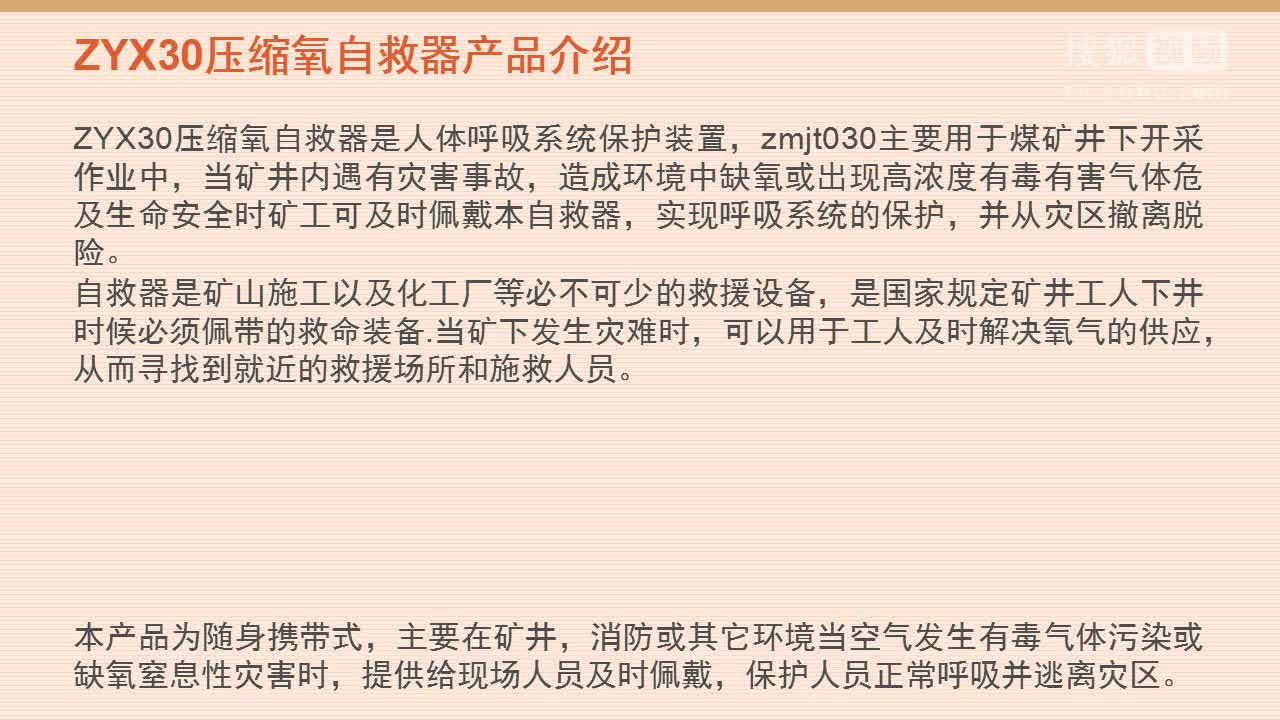 ZYX30压缩氧自救器