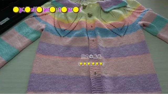 棒针编织宝宝五彩毛衣 儿童开衫的手工针织过程1