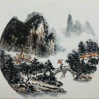国画山水画 