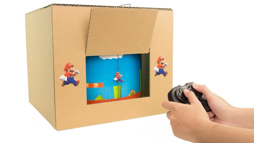 令人惊叹的DIY手工,达人用硬纸板制作出的超级马里奥游戏机