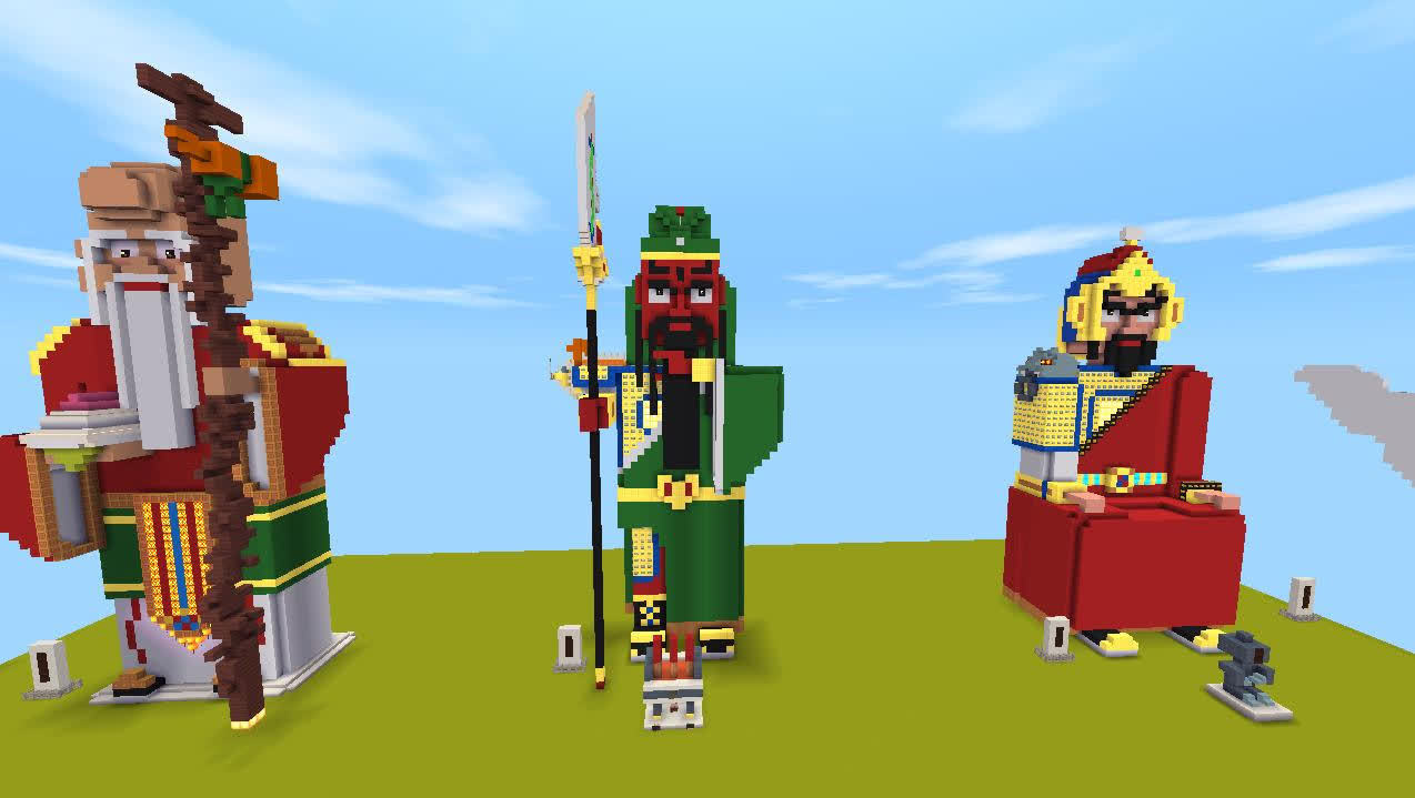 迷你世界:巨型的古代人物模型,你认识几个呢