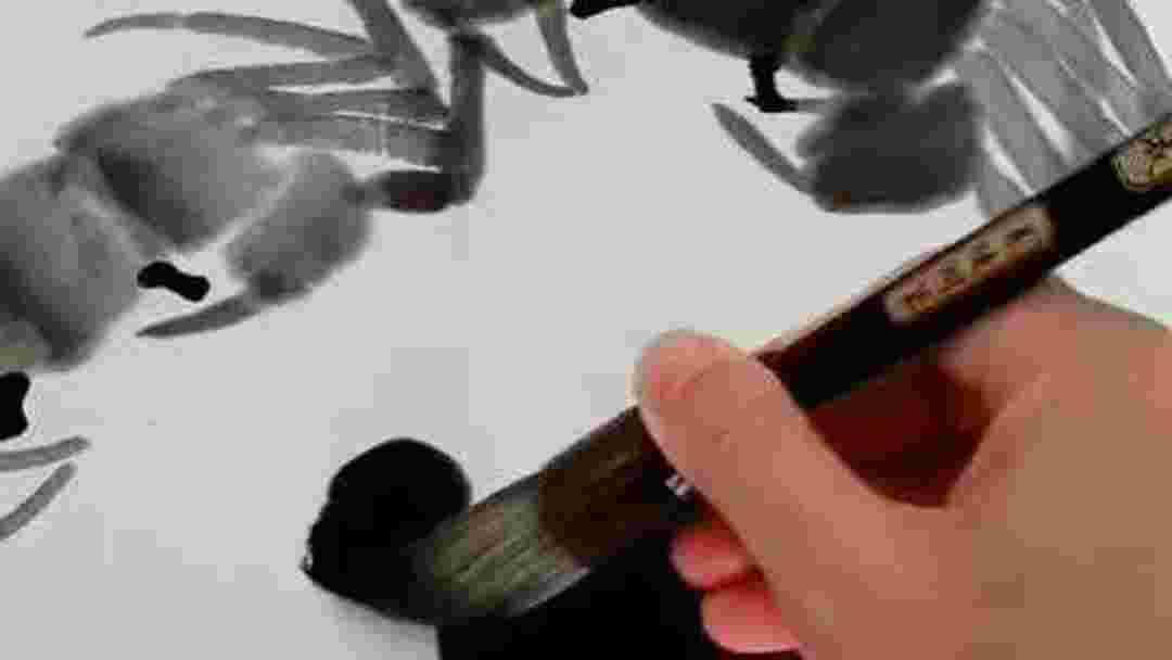 国画入门,写意水墨画螃蟹画法