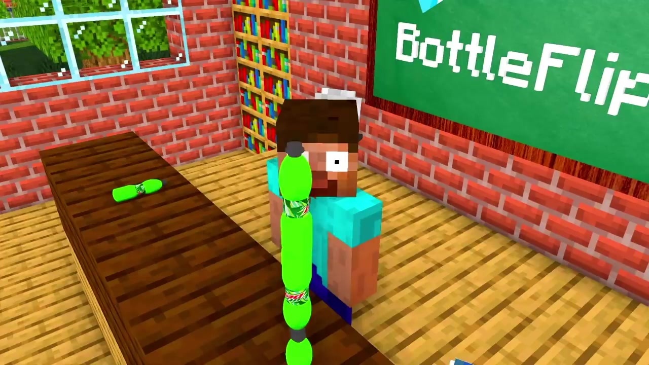 我的世界:怪物学校《投掷瓶子》,史莱姆才是高手!